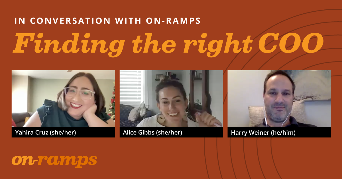 On-Ramps | Finding the right COO